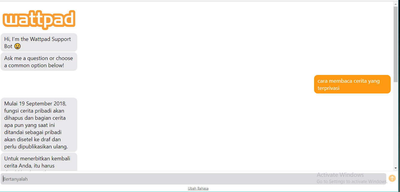 APA ITU CHAT WITH WATTPAD ADA