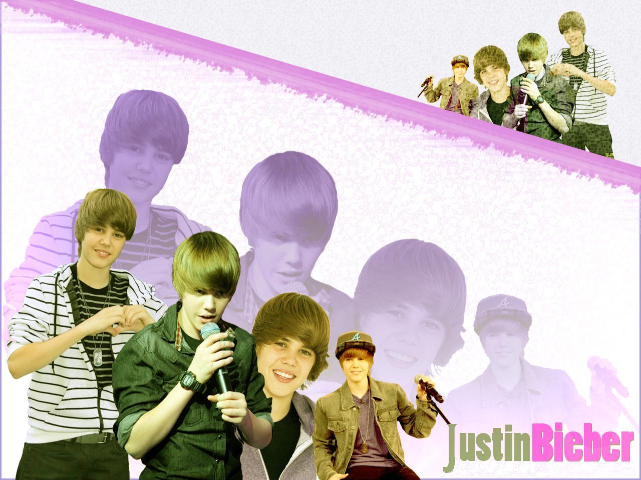 Justin Bieber Collage in pink HD Wallpaper ~ The Wallpaper Database