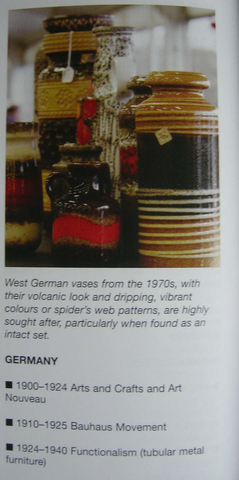 West Germany-vazen: Vazen in boek '101 Antiques of the Future' van ...