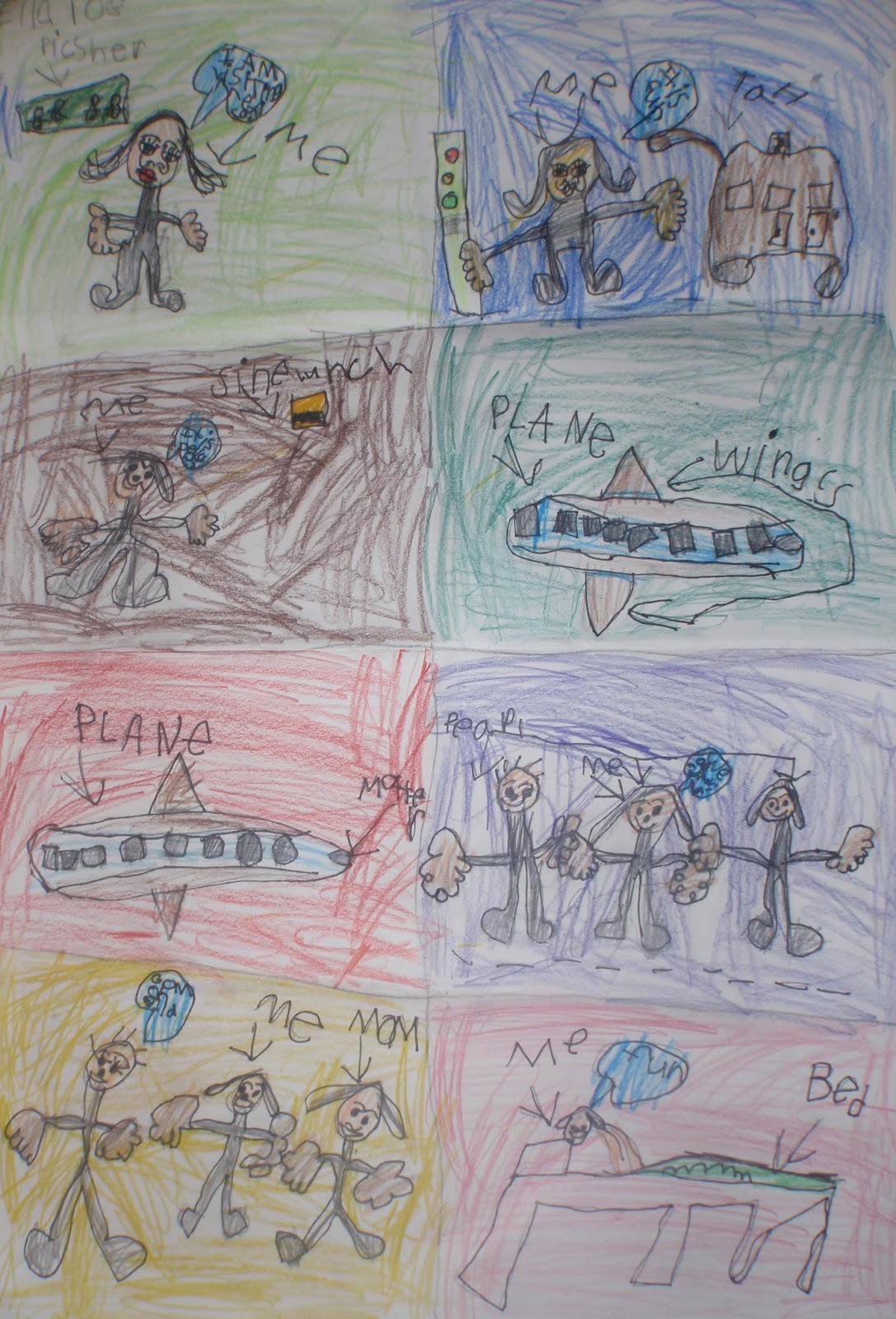 Burr Elementary Art: Kindergarten 8-Panel Comics