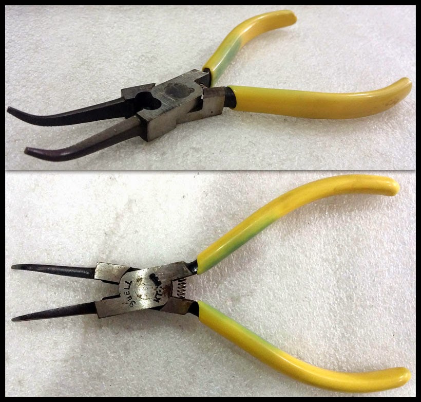 2nd MACHINE: Curved needle nose cutting plier with spring, SM10, SHELL