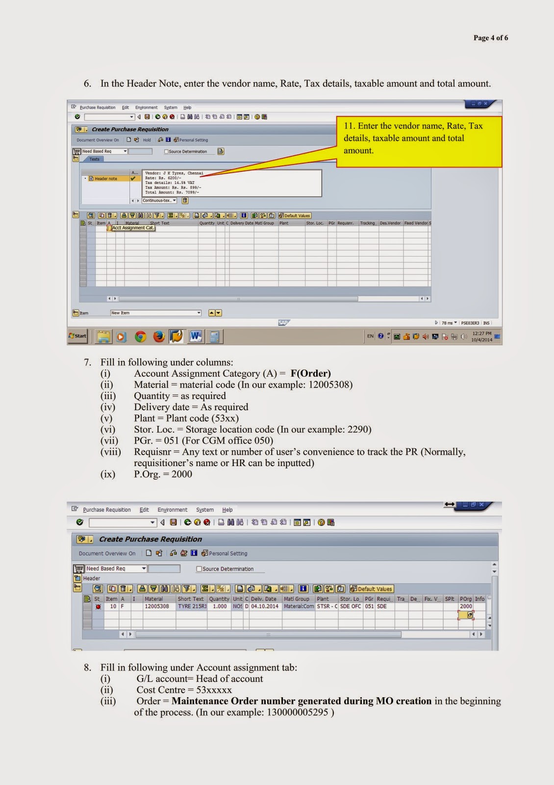 SAP PM, MM module tips for BSNL ERP End users: PR creation linking to a ...