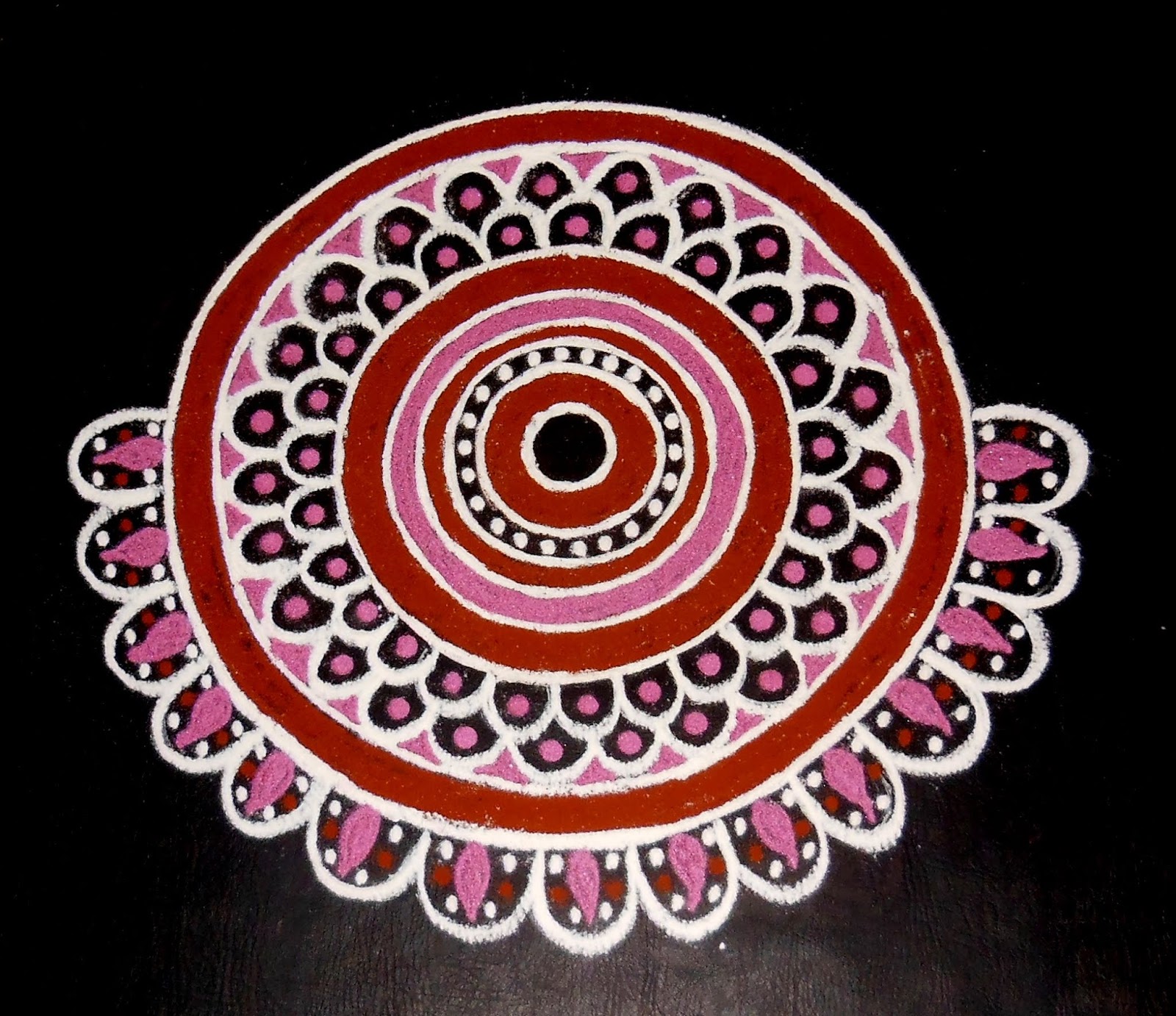 Vanathi's Rangoli / Kolangal: Peacock & Flower Design - Rice Flour ...