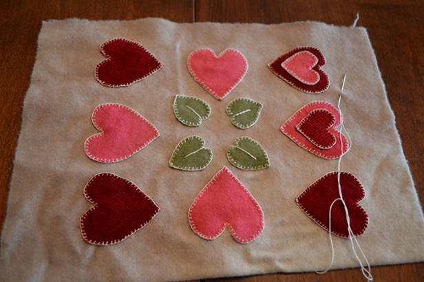 Art Threads: Valentine Wool Applique Mat