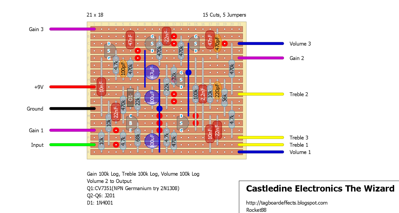 Guitar FX Layouts: Castledine Electronics The Wizard