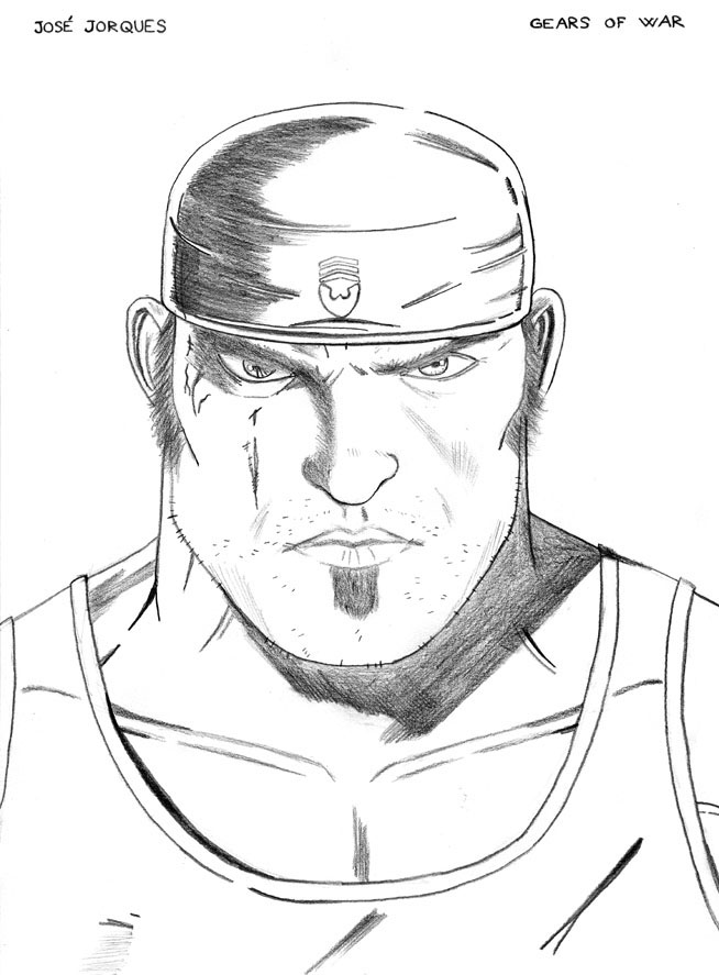 Marcus Gears Of War 3 Coloring Pages Sketch Coloring Page