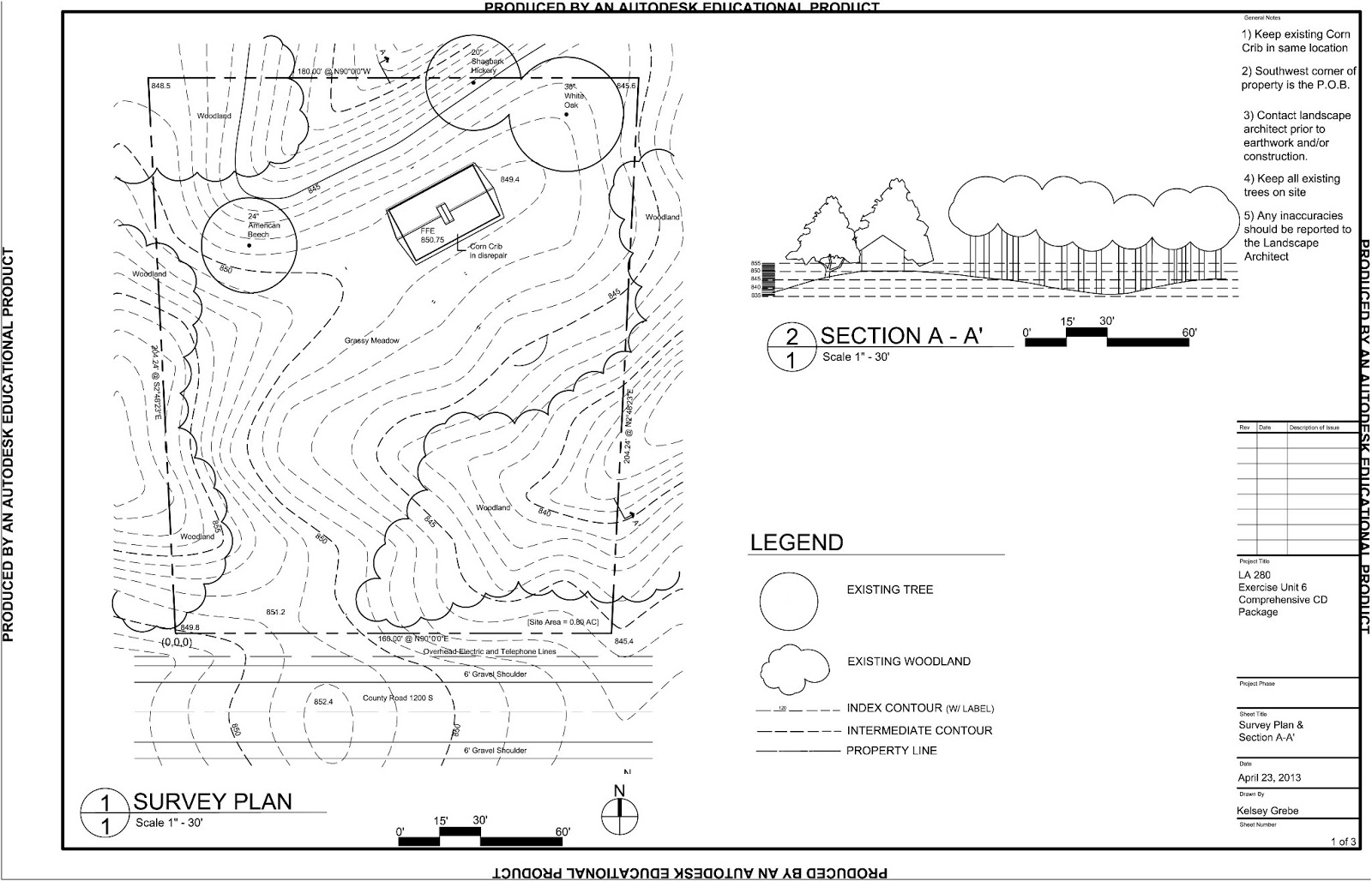 Kelsey Grebe: Kelsey Grebe: Survey, Section and Site Plan Layout (La280 ...