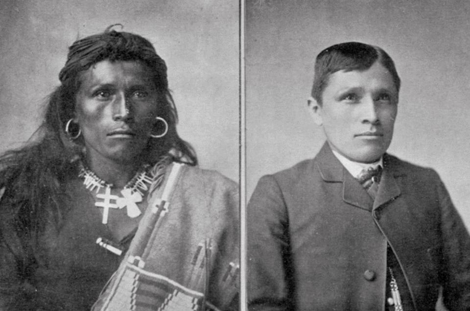 White Wolf : 140-year-old pics show Native Americans before and after ...