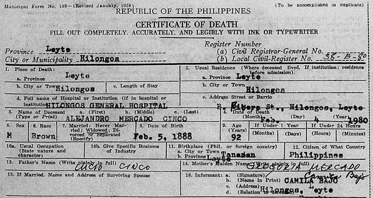 Filipino Genealogy Project: Genealogy 101: The Value of Civil Vital Records