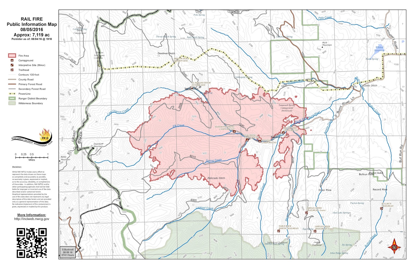 Blue Mountain Fire Information: Rail Fire Update- Aug. 5,2016