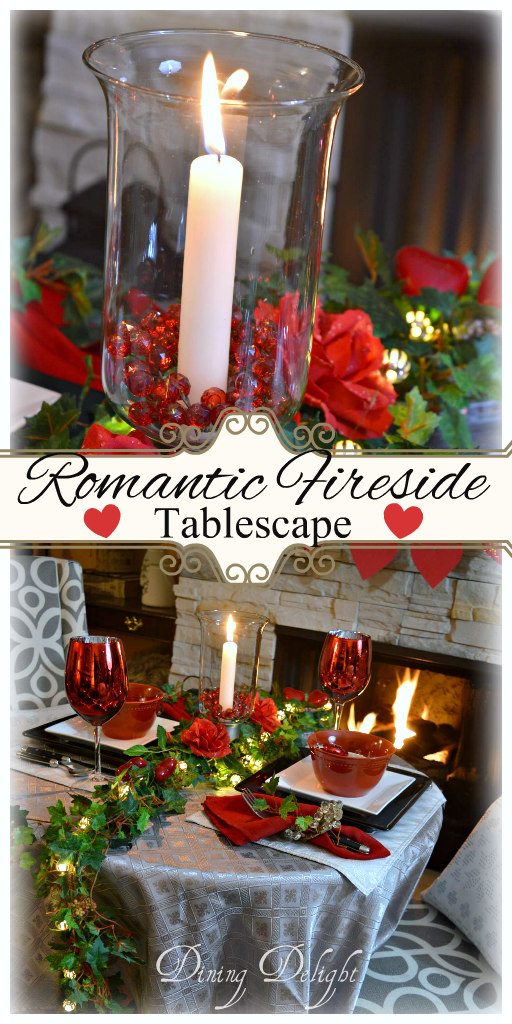 Dining Delight: Romantic Fireside Valentine Tablescape