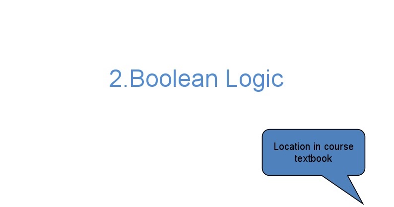 [ICT] Boolean Logic(2nd Lecture Slides)