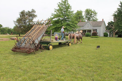Industrial History: Harvest: Hay: Putting loose hay in a mow