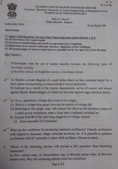 Electrical ⚡💡- MEO Class 2 Papers