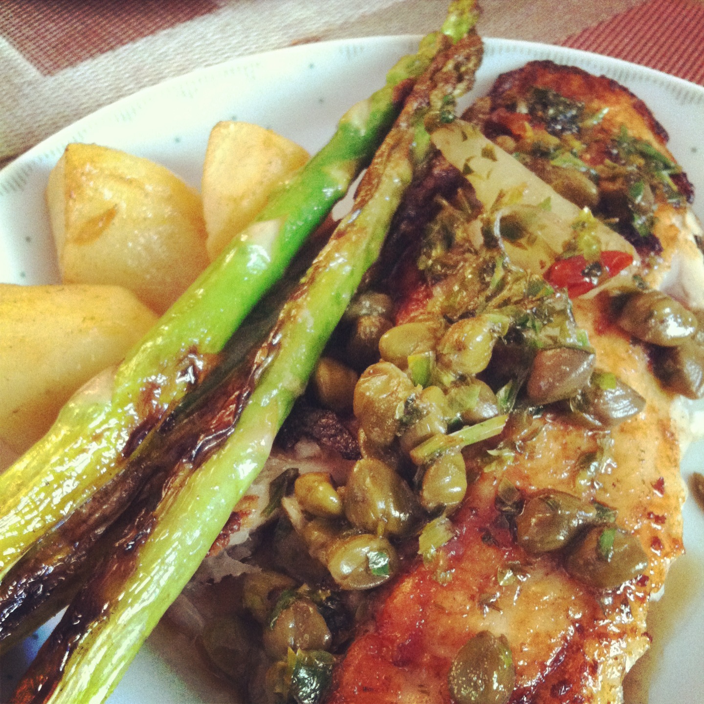 Last Nights Dinner: Sautéed Fish Fillets Meunière with Sauce Grenobloise