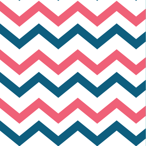 Coral & Teal Chevron...