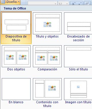 menus de power point