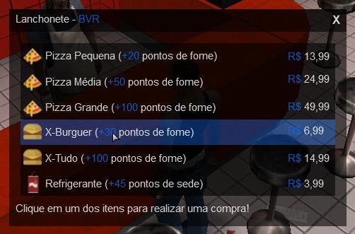 Kit Hud + sistema de avatar + fome, sede e sono - MTA Brasil