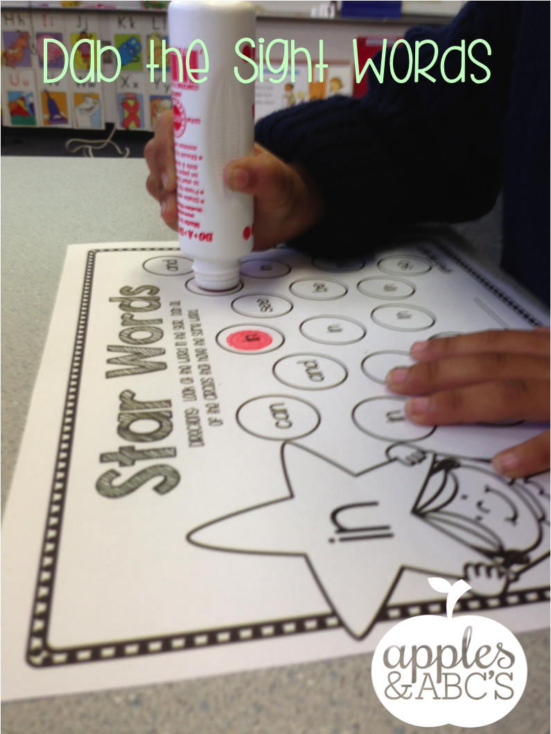 Dab it! Sight Word Practice - Apples & ABC's