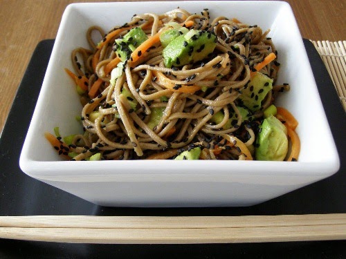 maple•spice: Black Sesame, Avocado and Soba Noodle Salad