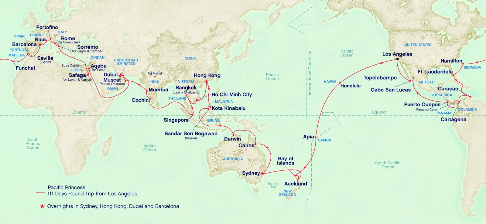 World Cruise Map ~ AFP CV