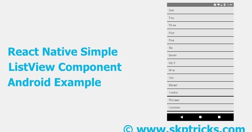 React Native Simple Listview Component Android Example Skptricks