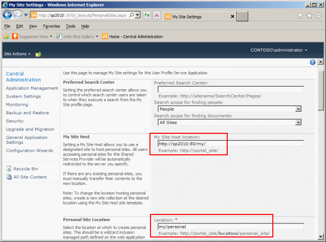 Aroh's Office 365 Musings: How to: Configure "My Sites" in Sharepoint 2010
