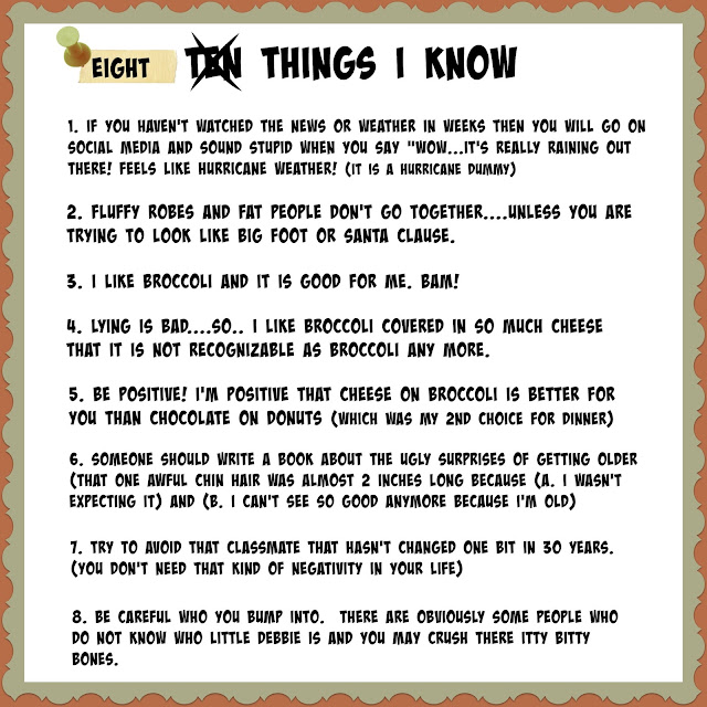 MY ORDINARY COUNTRY LIFE: Eight Things I Know....