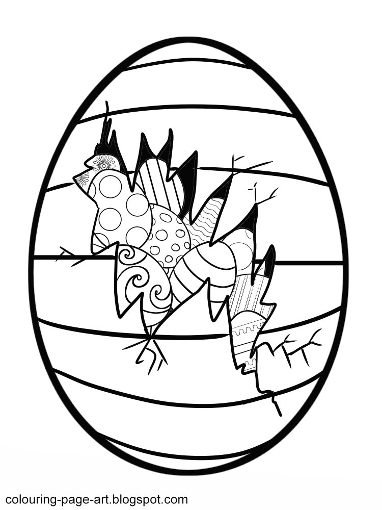 Striped Easter Egg Coloring Page