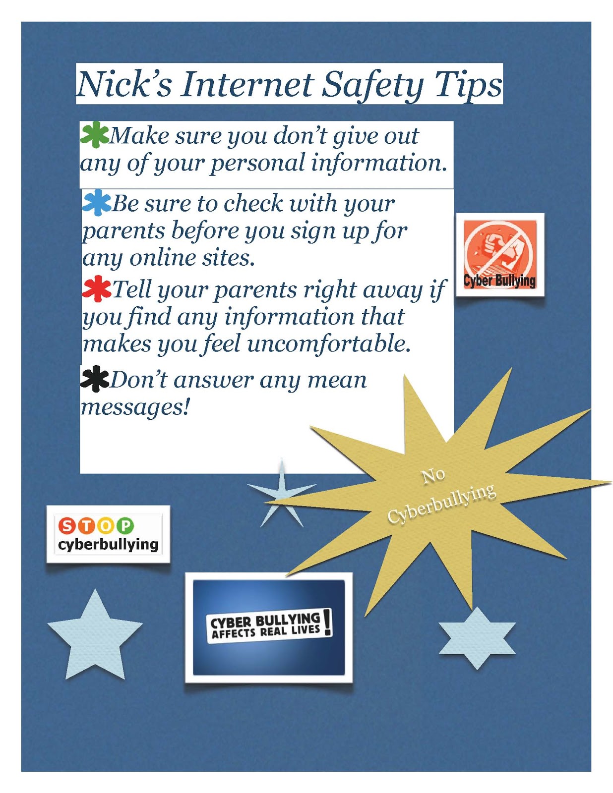Westhampton Beach Elementary School Library: Internet Safety Posters