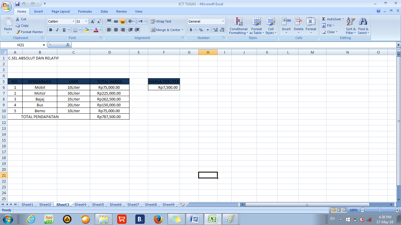 Pelatihan ICT Training 3: MICROSOFT EXCEL I