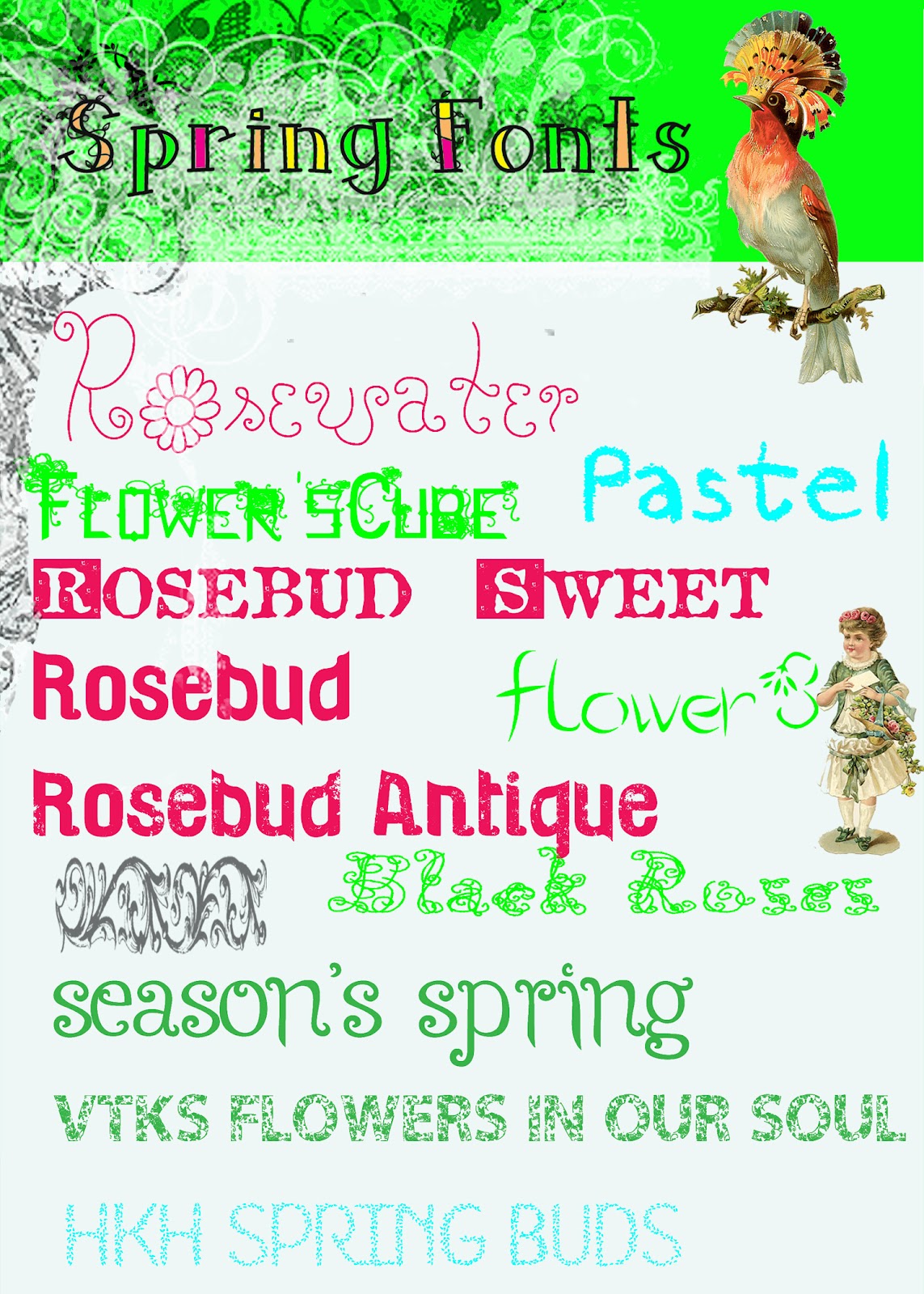 Elegant Economies: Spring Fonts and Graphics