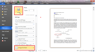 Cara Ngeprint 2 halaman jadi 1 lembar di Microsoft Word 2010 - Tutorial ...