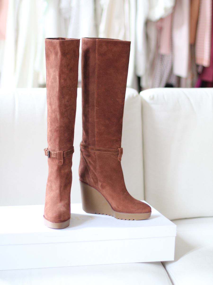 LOUISE PARIS: CHLOE Bottes compensées en veau velours marron hiver 2010 ...