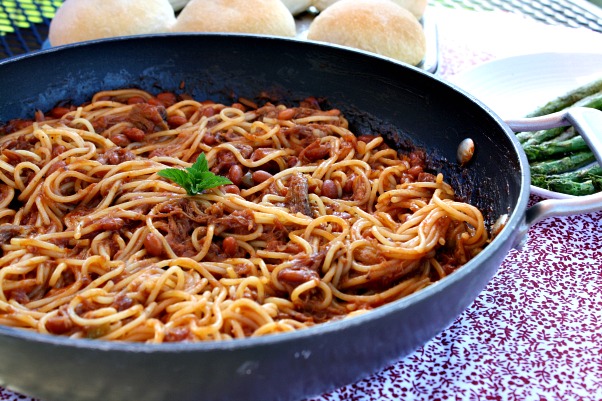 Barbecue Pulled Pork Spaghetti — Mommy's Kitchen