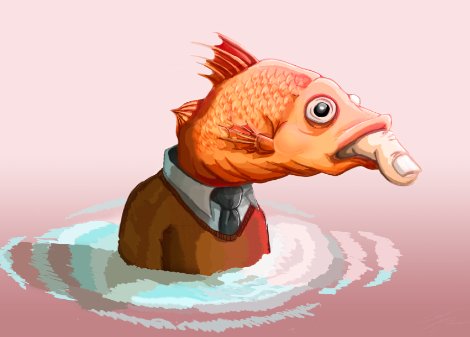 Kookaburrito Studios BLOG: Fishhead tweaked for prints