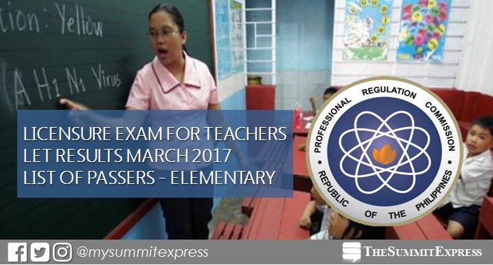 March 2017 LET Results: Alphabetical List of Passers Elementary March 2017 LET Results: Alphabetical List of Passers Elementary