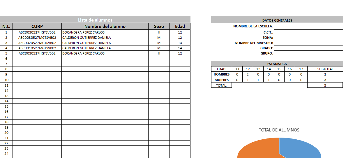 Tele Educativo: Formato de estadística de grupo (Excel)