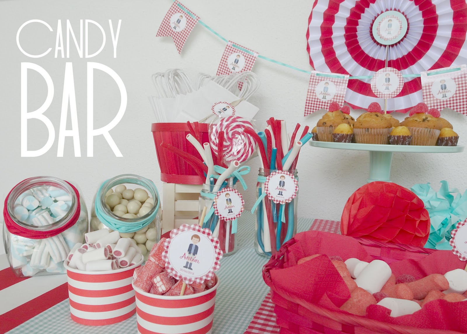 Candy Bar en rojo y mint • Celebra con Ana