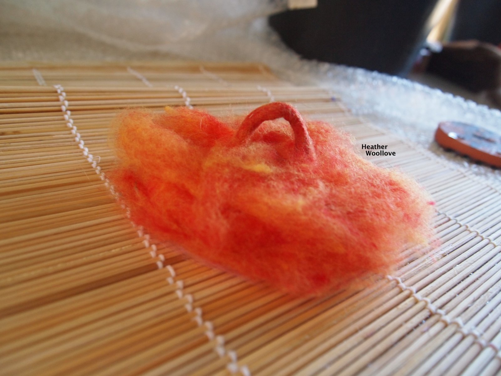 Wool love-functional fiber art: Portugal- Felt Flower Rings