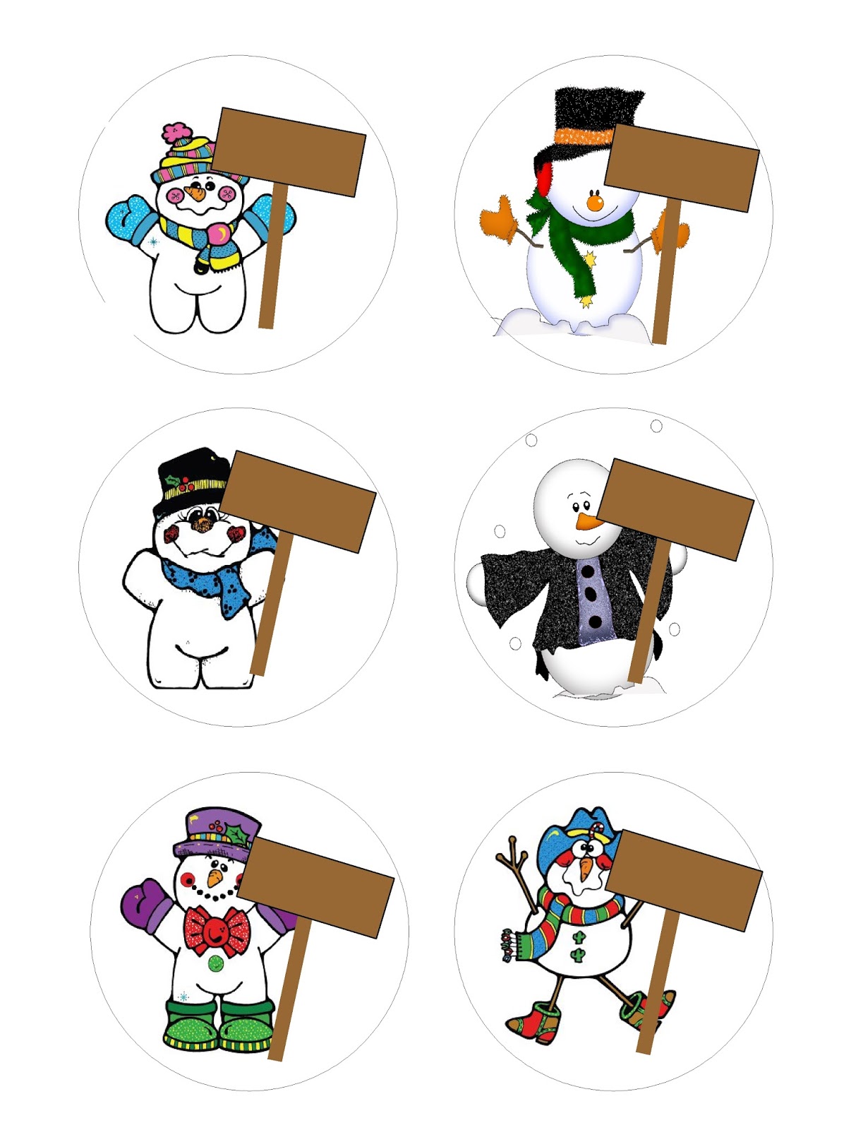 DIY Party Mom: Snowman 3 inch Circle Sticker Printable