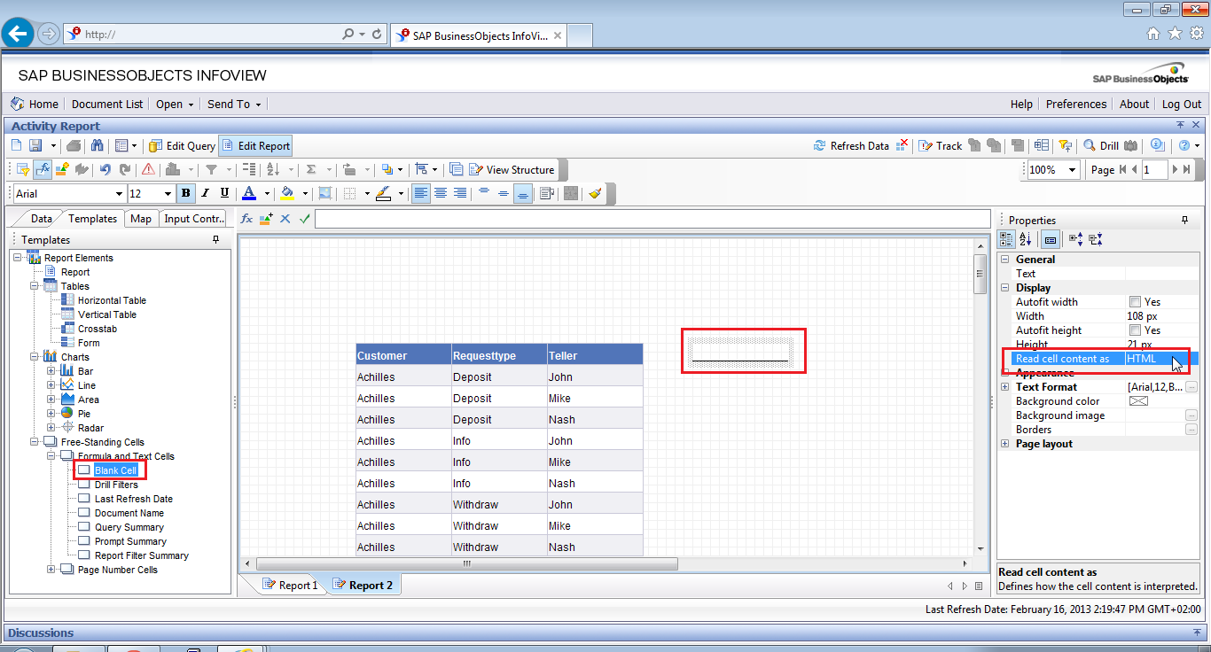 How To Inject Javascript Into A Webi Report