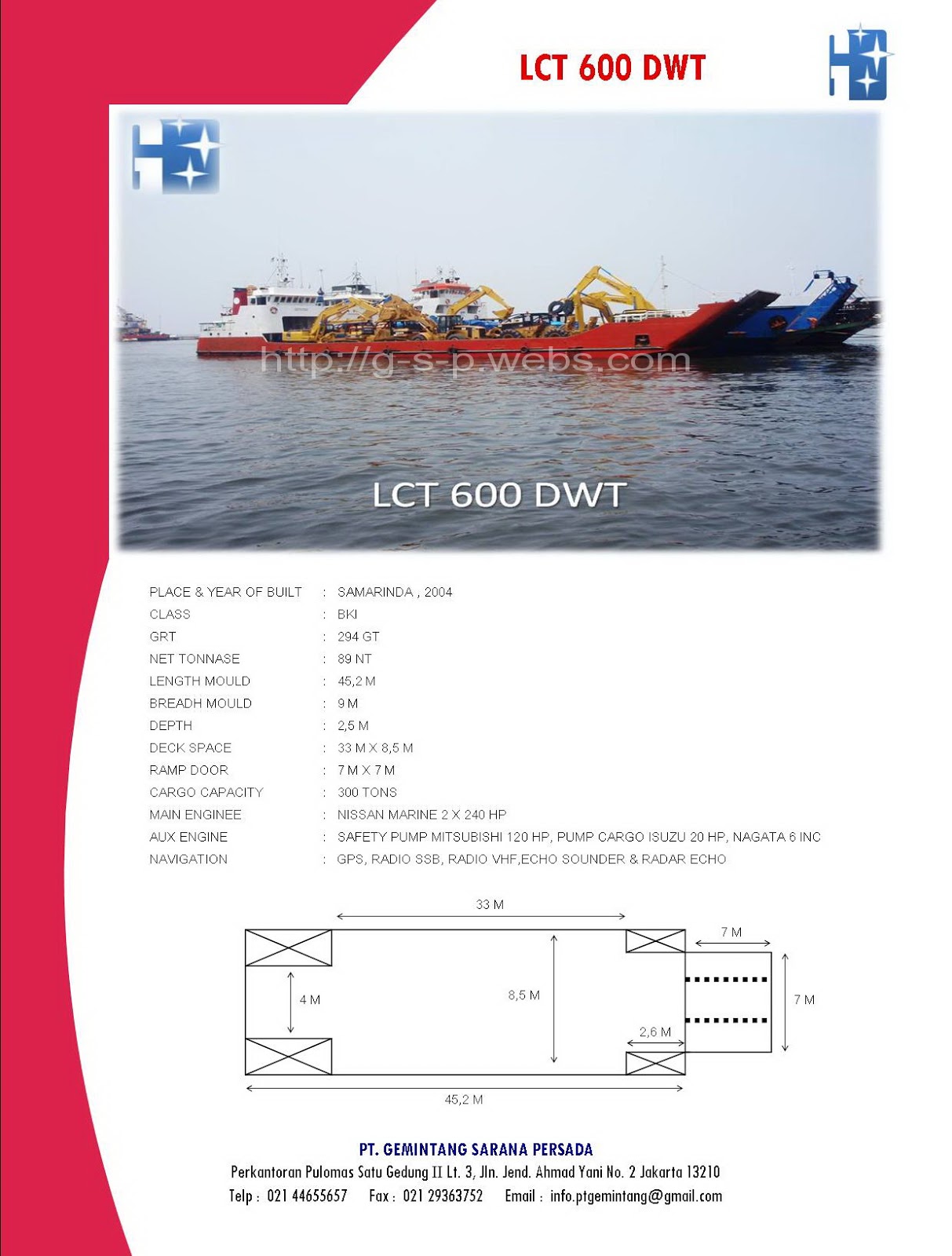 LCT: SHIP'S PARTICULAR