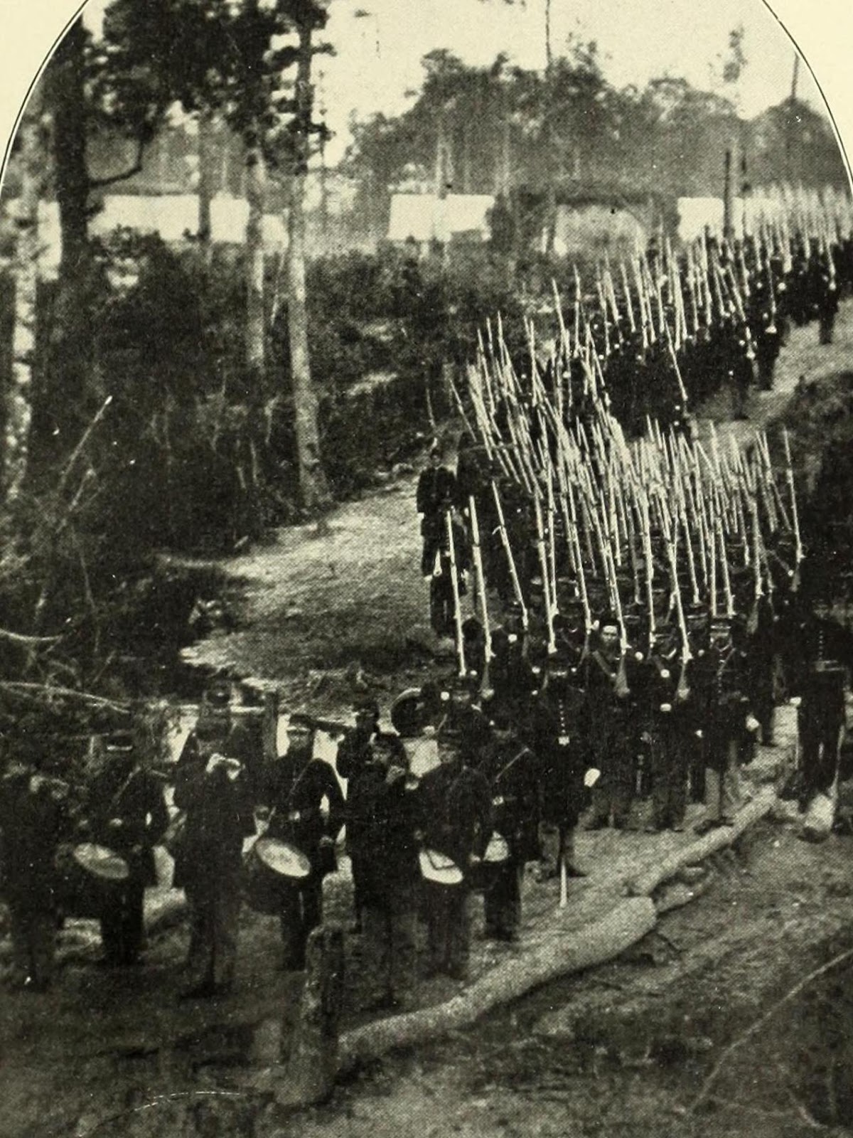 Union Soldiers Marching Away