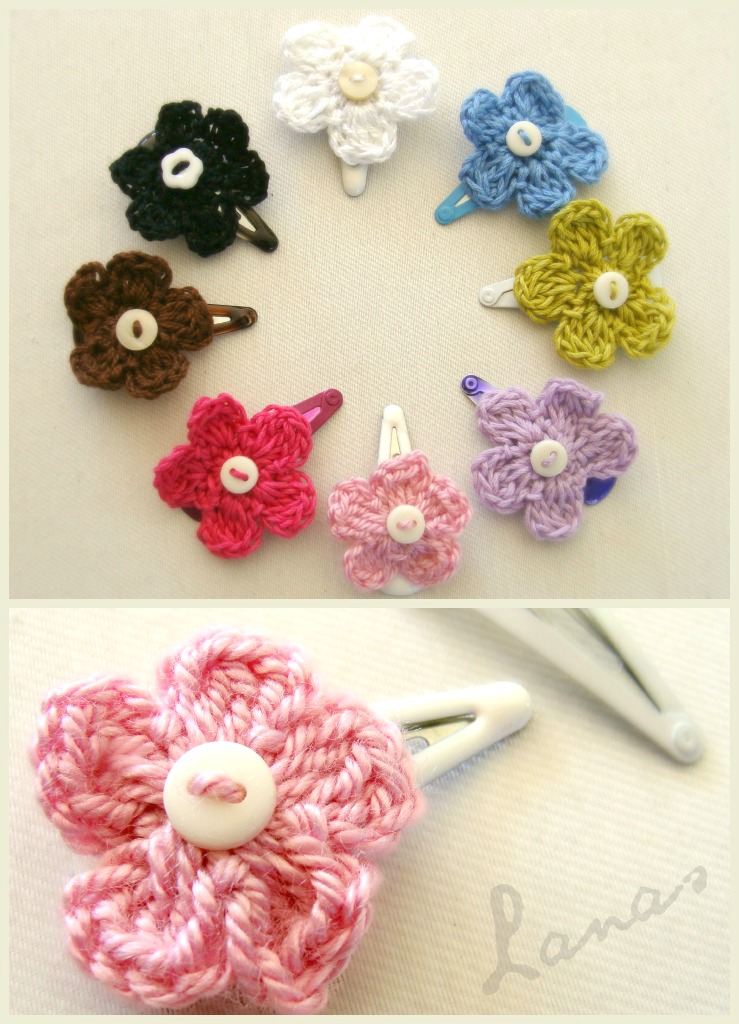 Lanas de Ana: HOW TO: Simple Flower Hairclips
