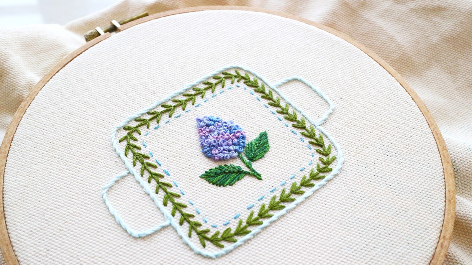fern stitch Portmeirion bowl embroidery