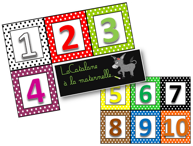 LaCatalane à la maternelle...: Etiquettes nombres aux couleurs des ...