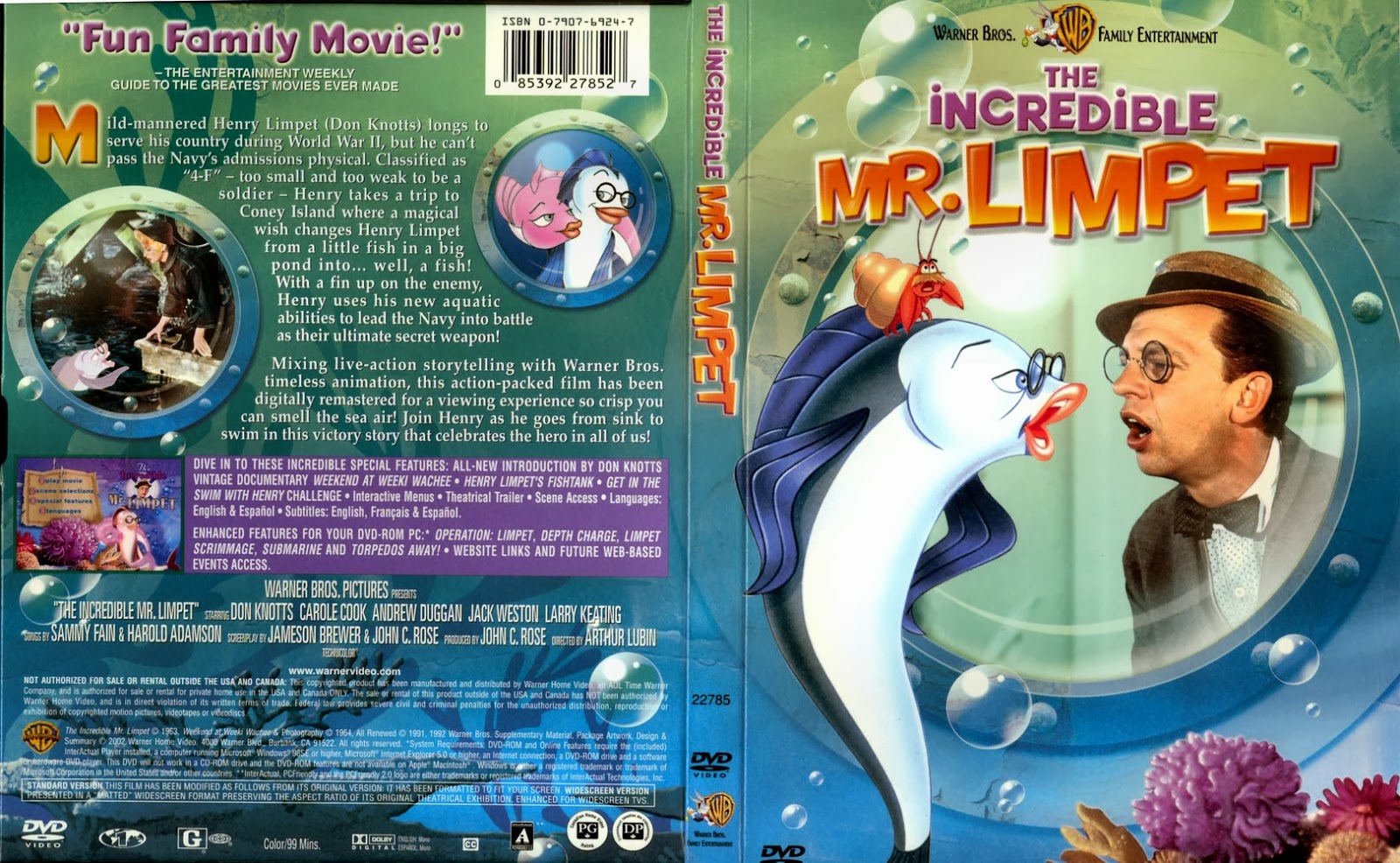Animated Film Reviews: The Incredible Mr. Limpet - Don Knotts Wins ...