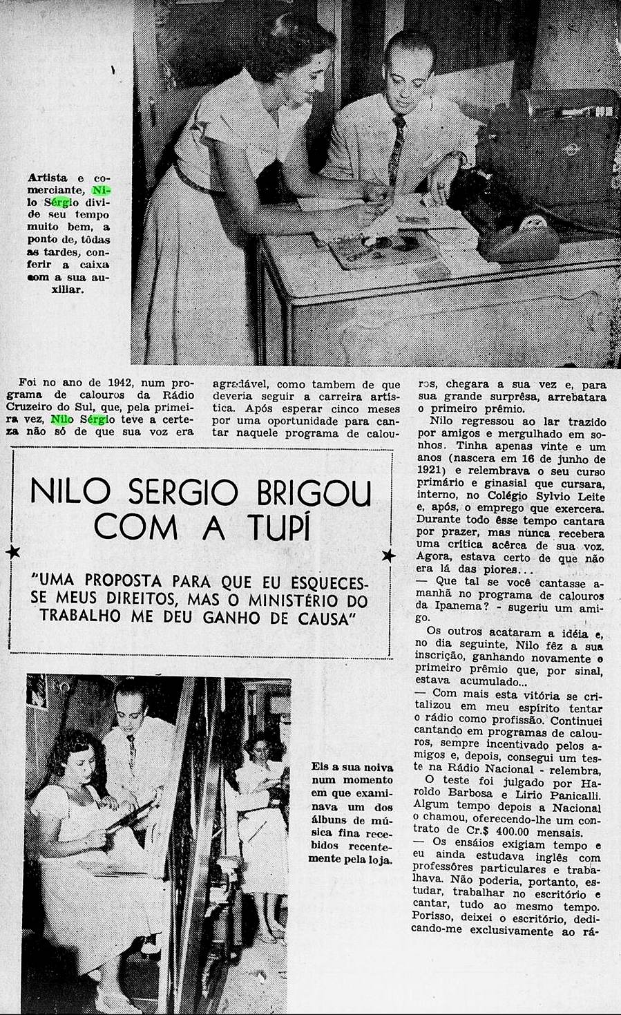 Brazilian Pop 1934-1964: NILO SERGIO, singer, band-leader, CEO