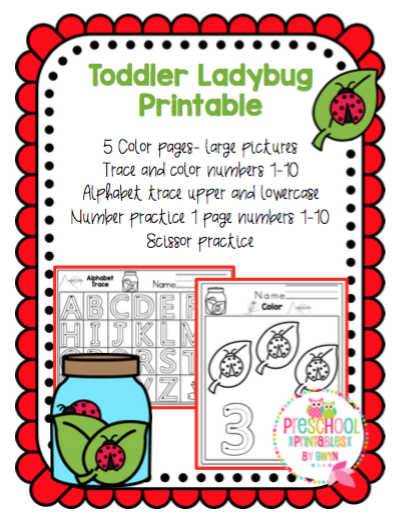 Toddler Ladybug Printable ~ Preschool Printables